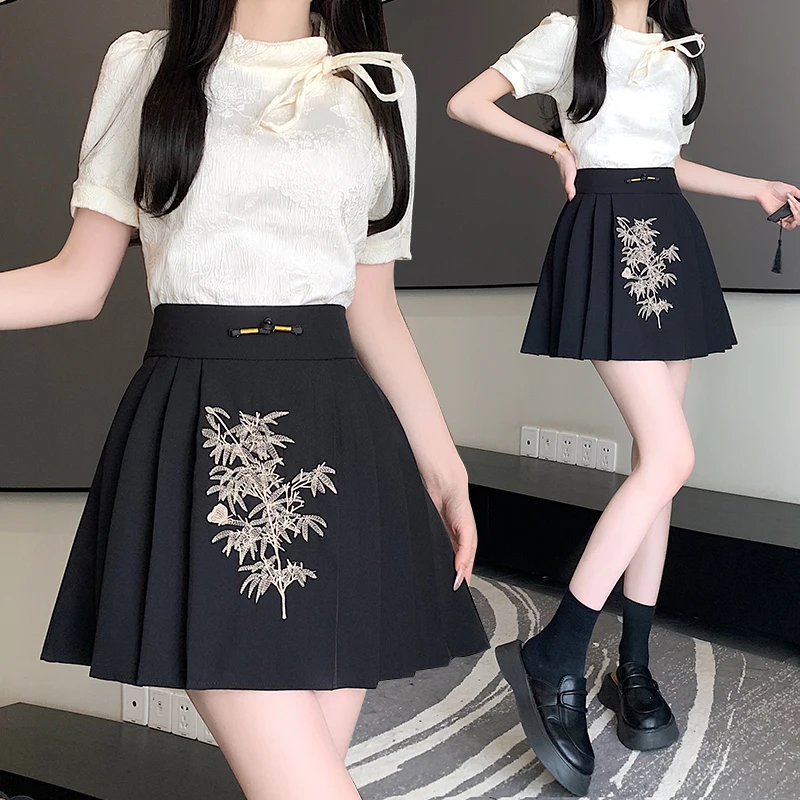 2024-Spring-and-Summer-New-Chinese-Style-Women-Improved-Short-Skirt-for ...