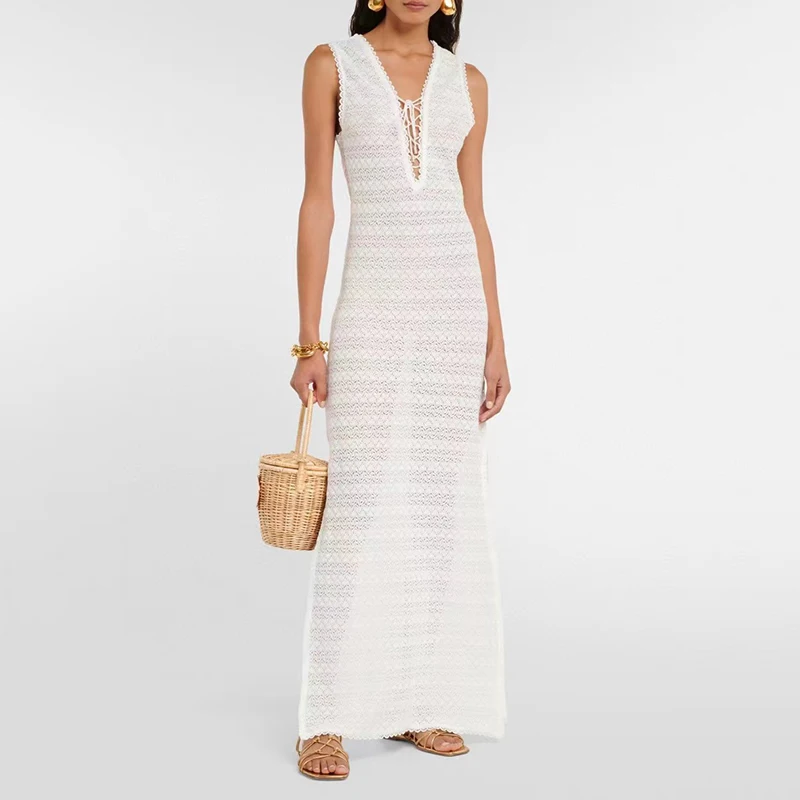 Women-s-Seaside-Vacation-Style-Crochet-Metal-Suspender-Clock-Dress-Sexy ...