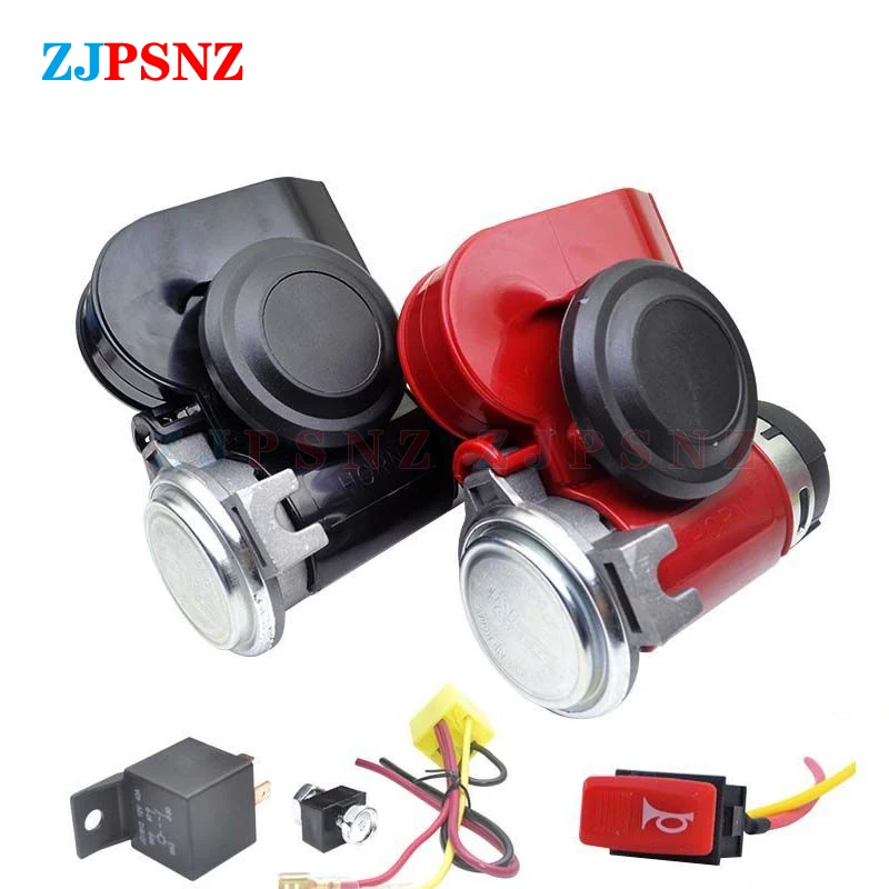 12V-24V-Dual-Tone-Horns-Kit-Compact-Horn-Snail-Air-Horn-Waterproof-Auto ...