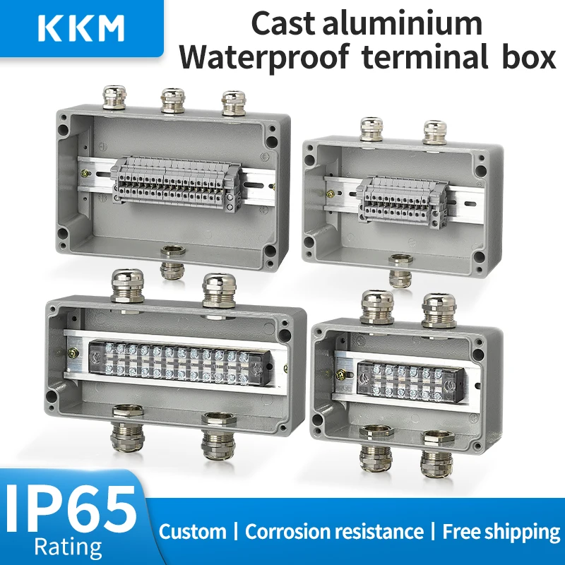 Wiring-terminal-box-With-Cable-Glands-Cast-aluminium-Outdoor-Indoor ...