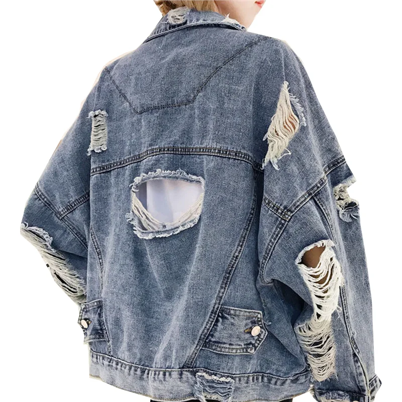 Mens-Fashion-Ripped-Jeans-Jackets-Destroy-Hole-Streetwear-Hip-Hop-Blue ...