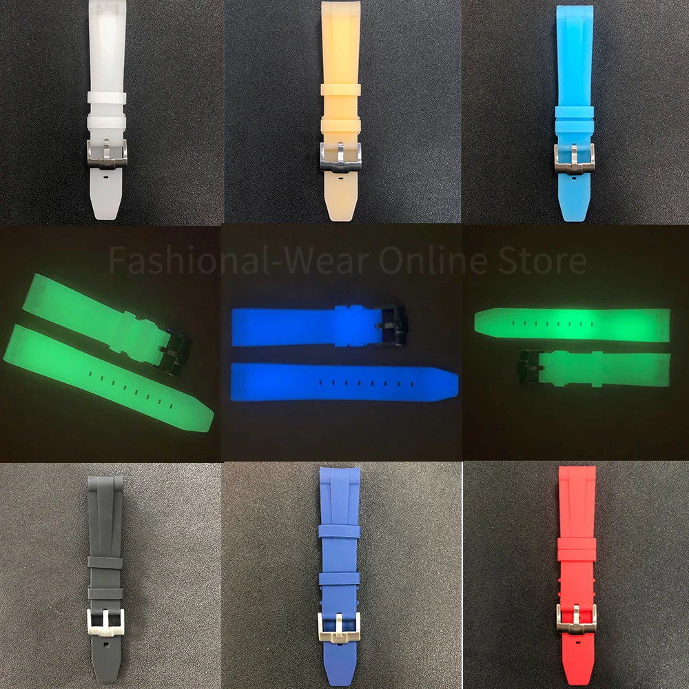 Women-Watch-Accessories-Rubber-Luminous-Strap-20mm-Watch-Bracelet ...