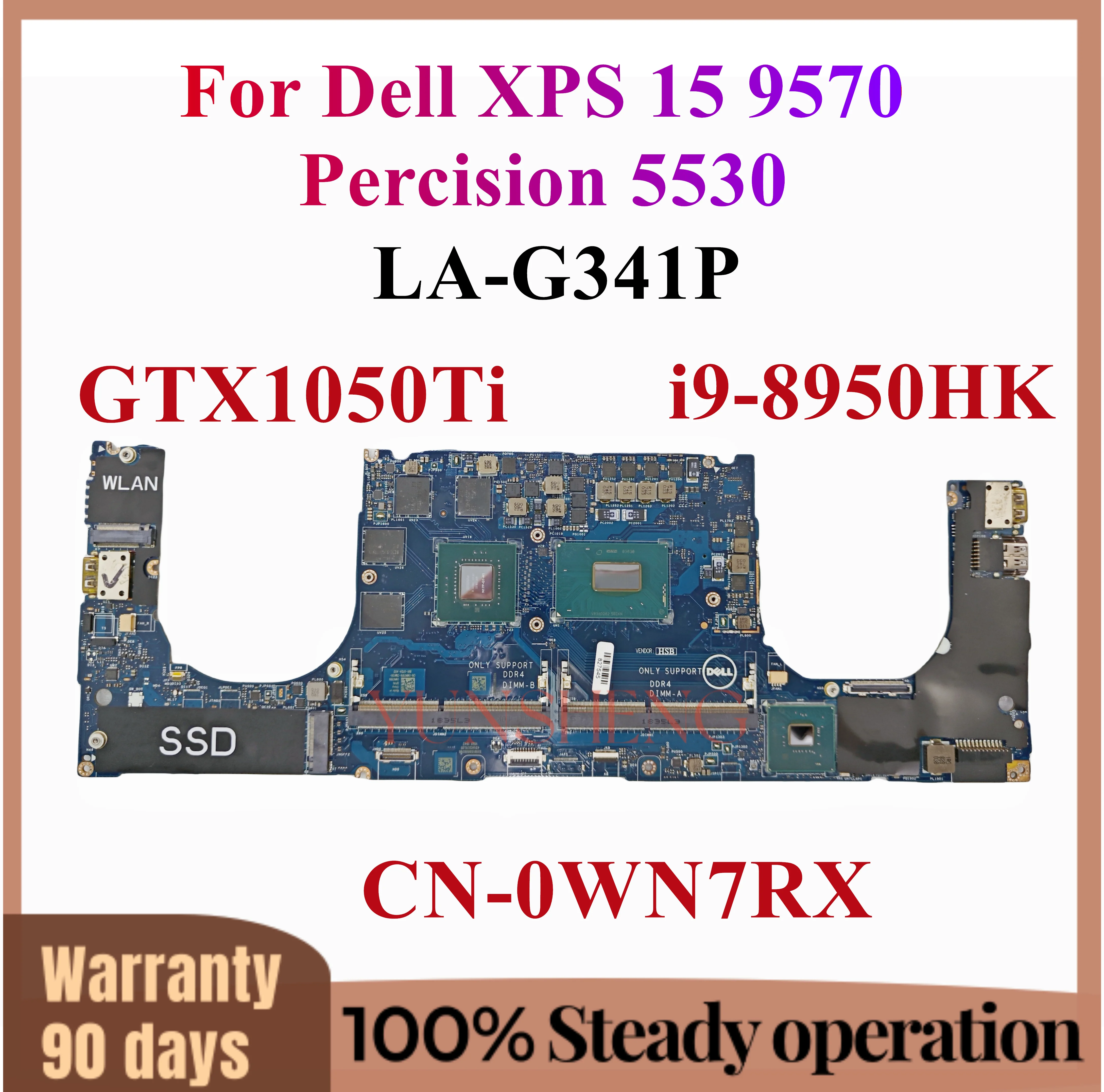 CN-0WN7RX-For-DELL-XPS-9570-Precision-5530-Laptop-Motherboard-With ...