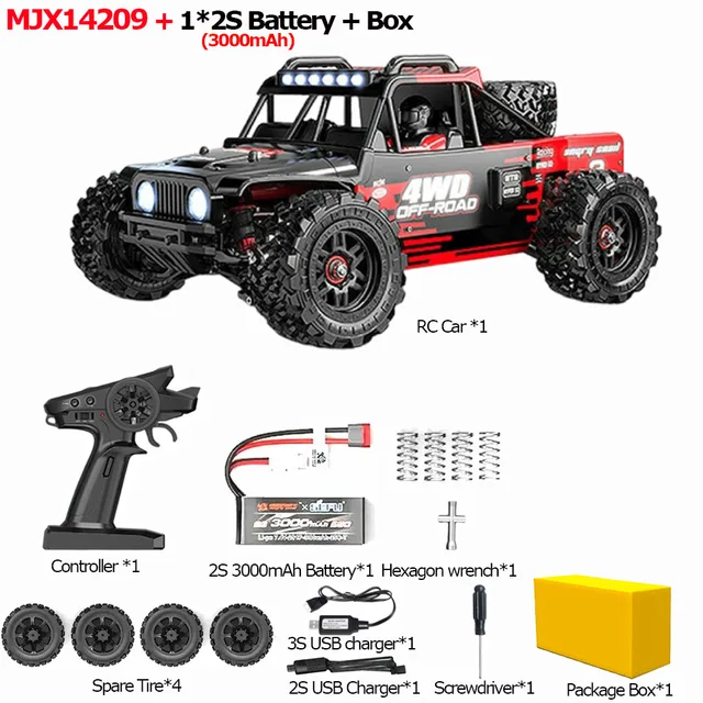 Hyper Go MJX 14209 14210 V2.0 1/14 RC Car Brushless 2.4G Remote Control 4WD Off-road Racing RC ...