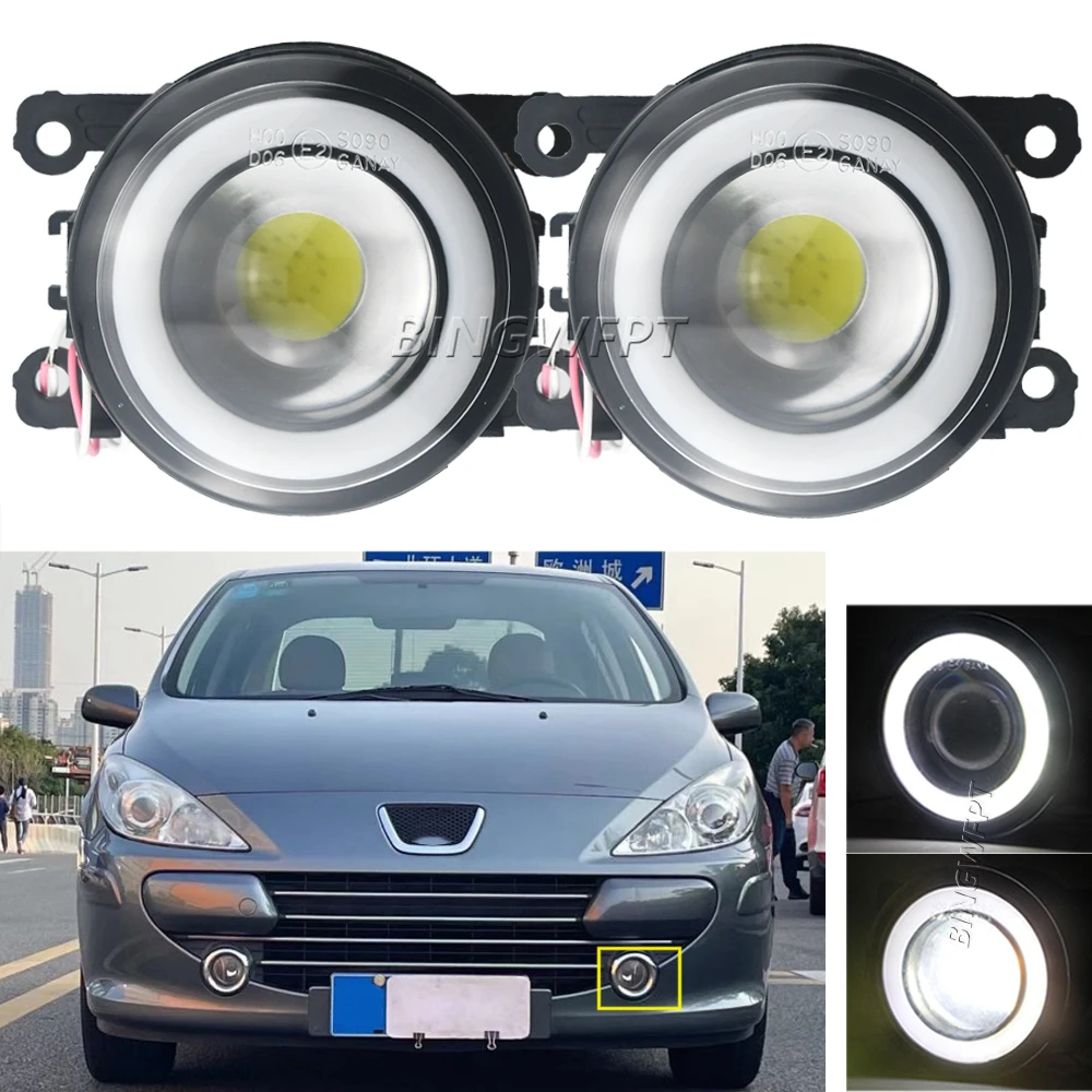 LED-Fog-Light-with-Angel-Eye-DRL-For-Peugeot-307-CC-SW-Break-Hatchback ...