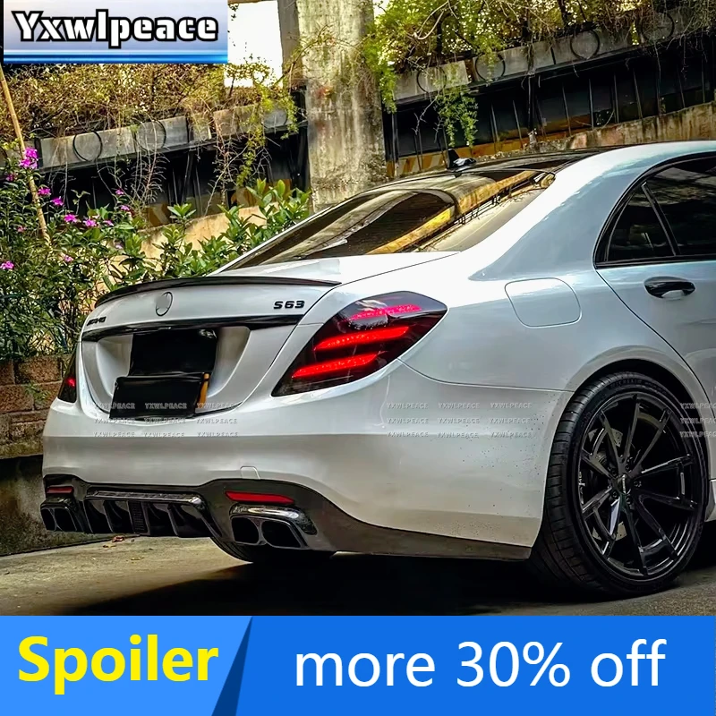 For Mercedes W222 2014 - 2020 Spoiler S Class S63 ABS Rear Trunk Wing ...