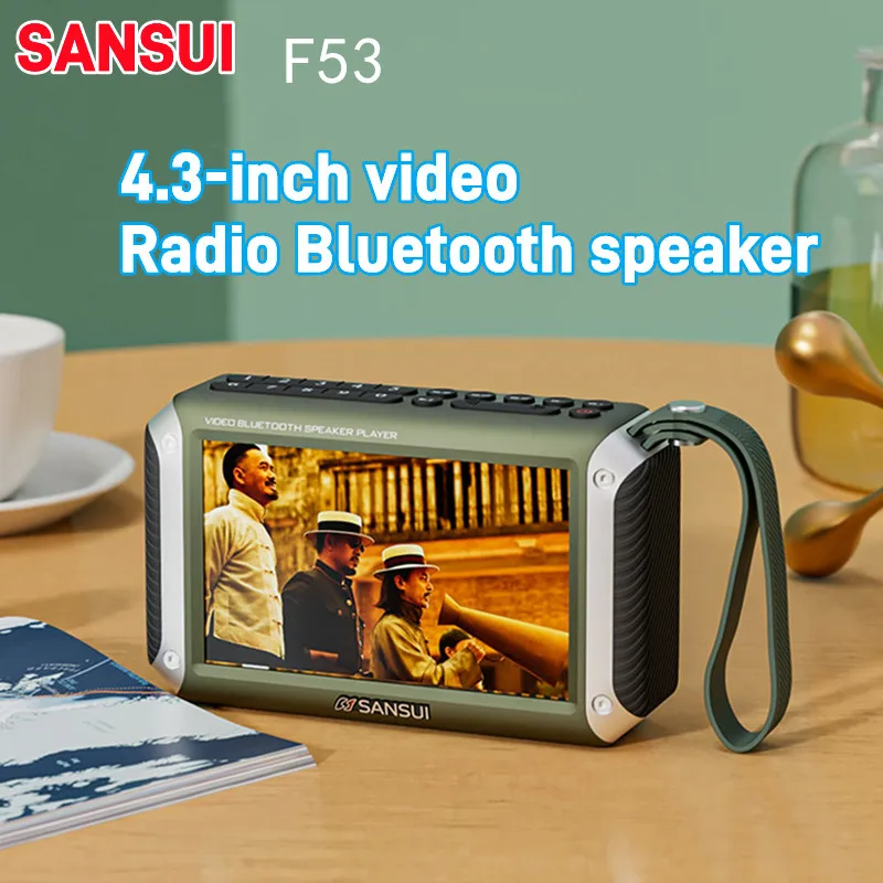 SANSUI-Portable-FM-Radio-Large-Screen-Retro-Radios-Video-Player ...