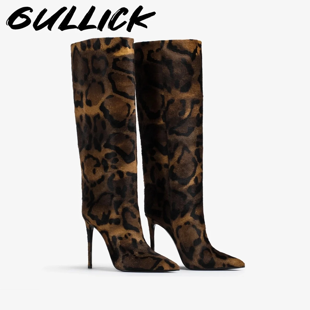 Fashionable Leopard Boots For Women Pointed Toe High Heels Python ...