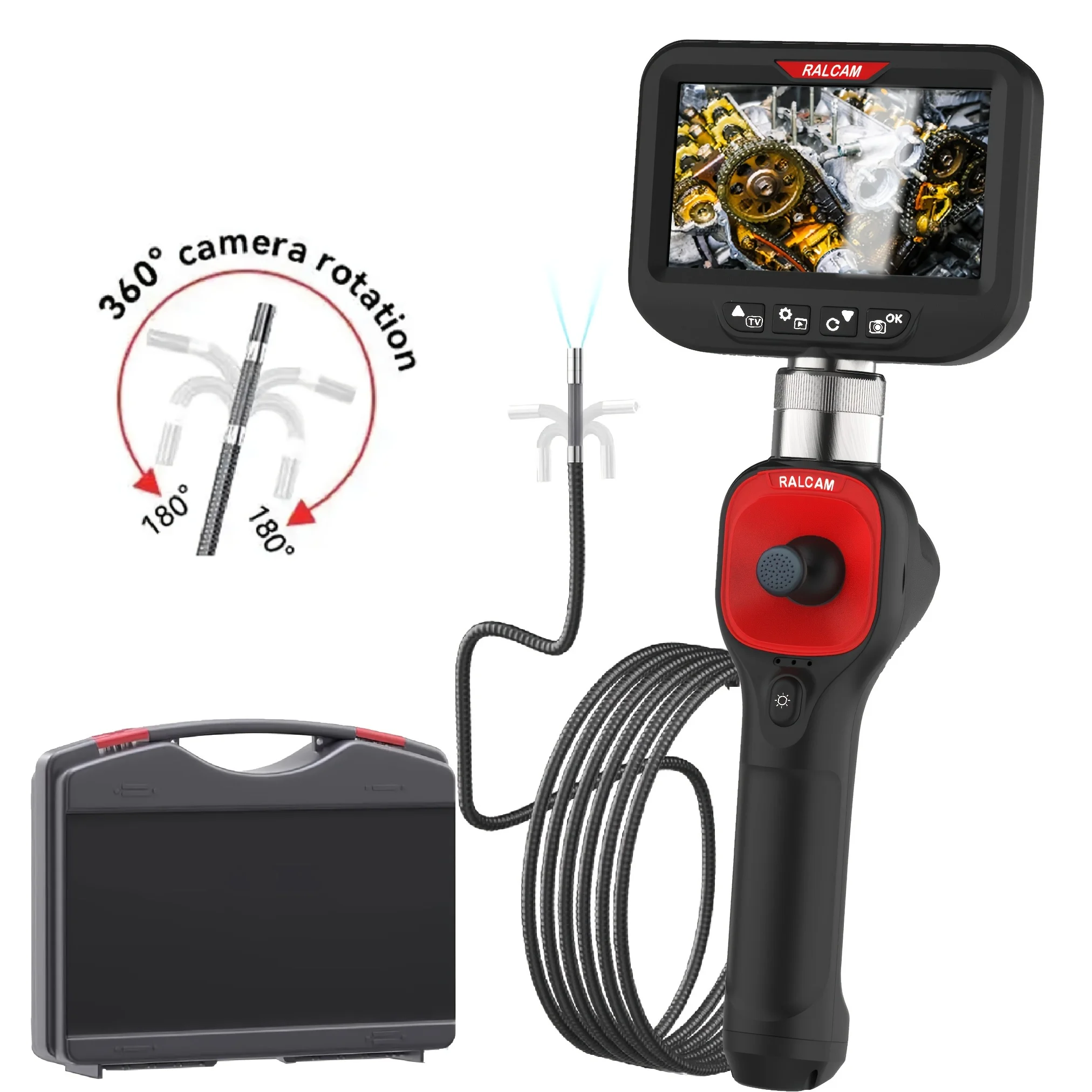 Articulating Borescope 4 Ways 1m 2m Wires IPS Automotive Inspection ...