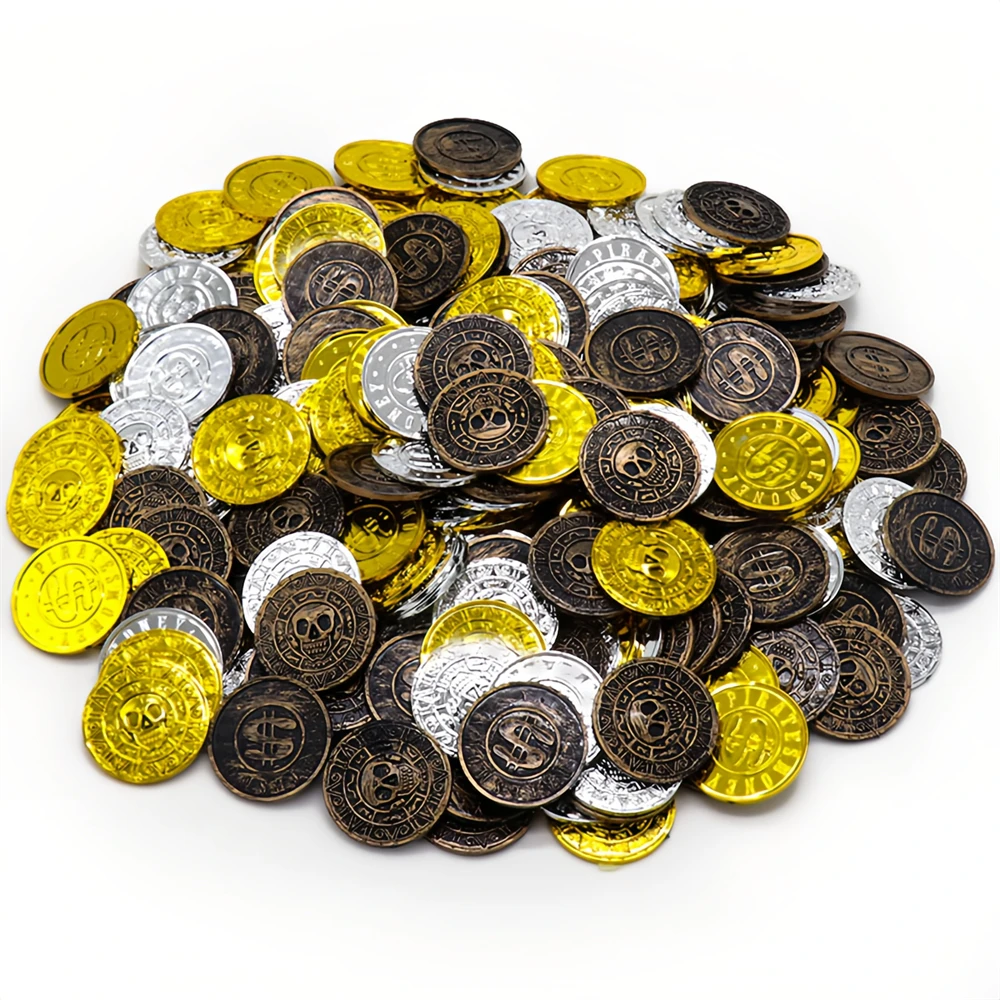 20/50/100pcs Retro Pirate Coin Halloween Decor Fake Treasure Party ...