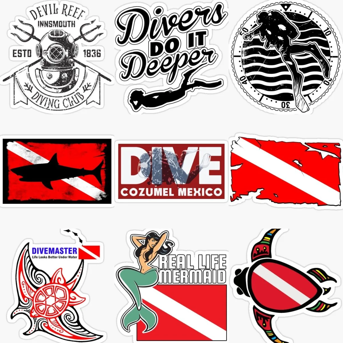 Scuba-Diving-Diver-Creative-Sticker-Vinyl-Motorcycle-Tank-Wall-Truck ...