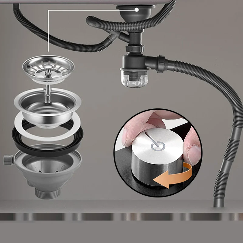 Sob-a-tubula-o-da-drenagem-da-pia-bot-o-do-lavat-rio-da-cozinha ...