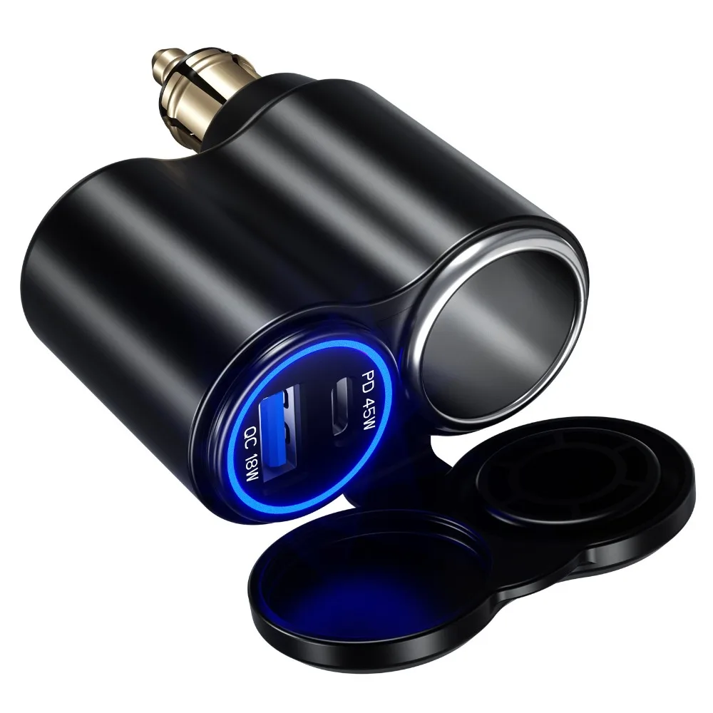 Motorcycle Din Hella Plug to QC 18W & PD 45W Type-C USB Charger and ...