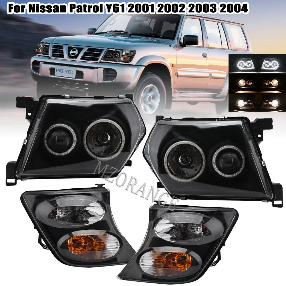 Headlights-For-Nissan-Patrol-Y61-2001-2002-2003-2004-Headlamp-Turn-Signal-Lamp-Front-Bumper ...