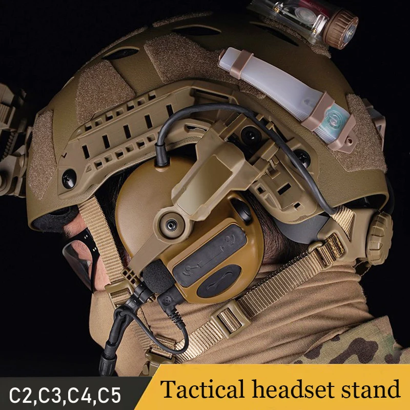 Tactical headphone holder, helmet rail mounting headphone base ...