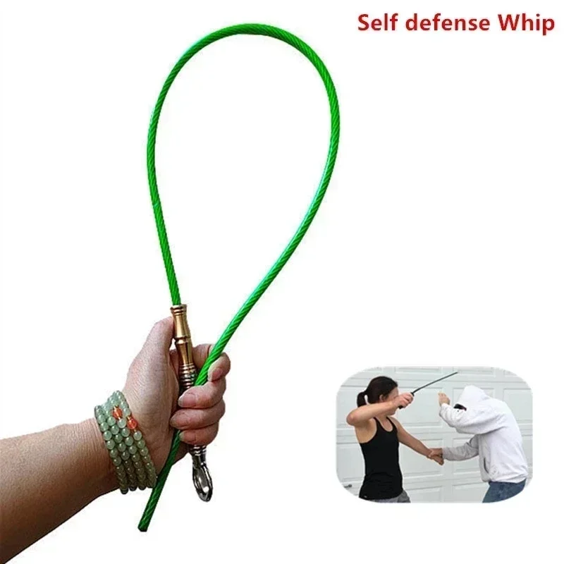 Self-Defense-Steel-Whip-Brass-Handle-Multi-Purpose-Ferramenta-de-emerg ...