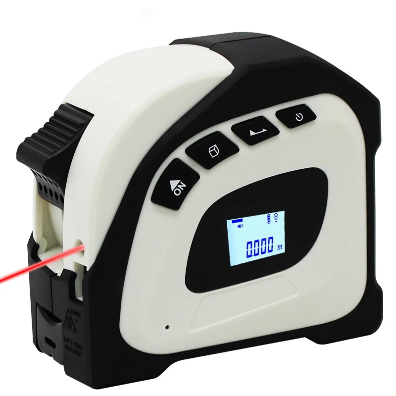 2 in 1 Retractable Measuring Tape 40M Intelligent Digital Laser ...