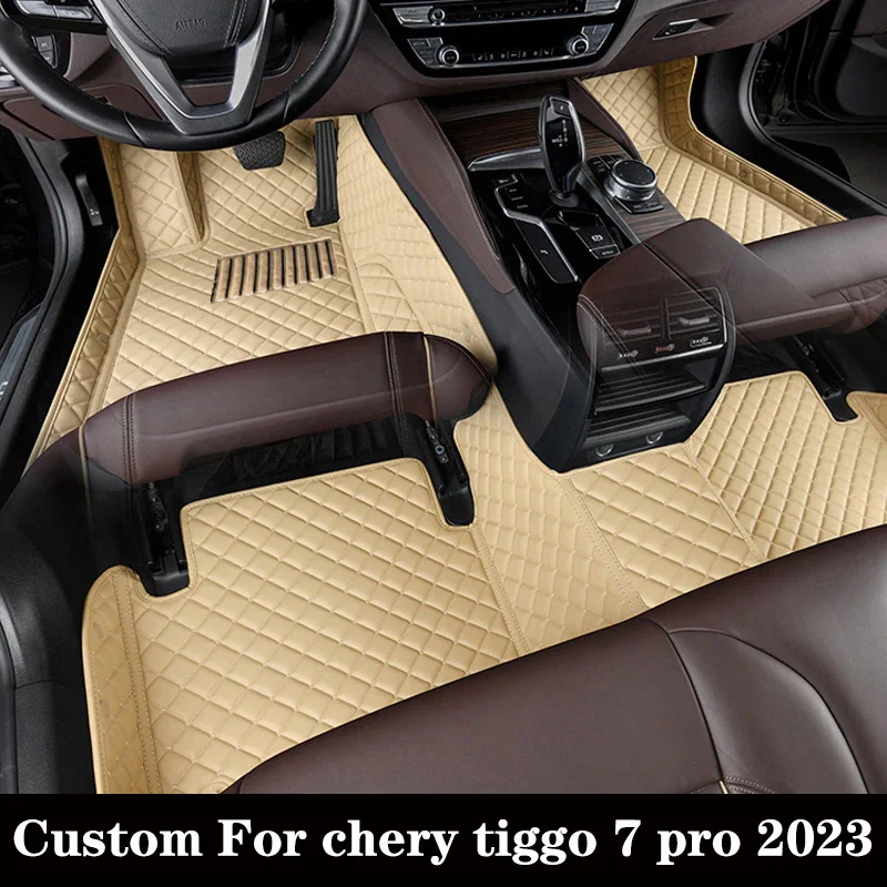 Custom Car Floor Mat For Chery Tiggo 7 Pro 2023 Leather Diamond Cushion ...