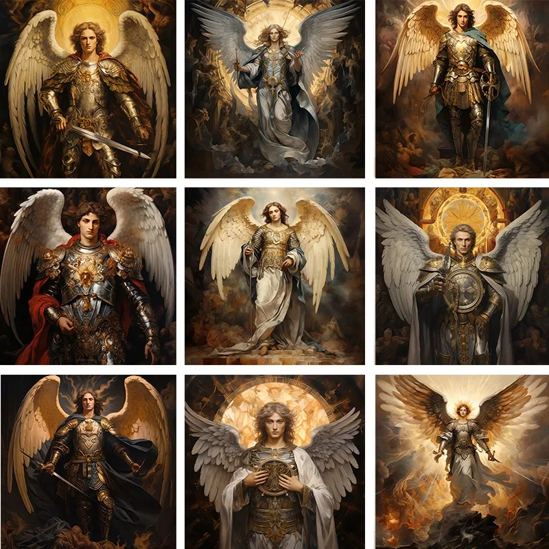 Arcanjo-S-o-Miguel-Cartaz-do-Vintage-Religi-o-Crist-Pintura-Da-Lona-B ...