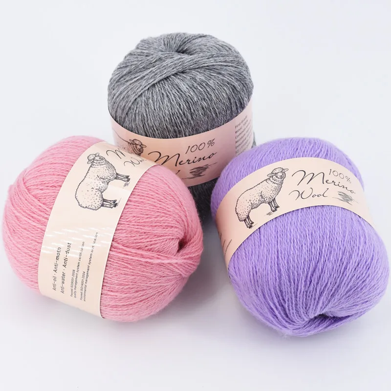 100% Wool Yarn for Knitting Lightweight Crochet Thick Thread Hand ...