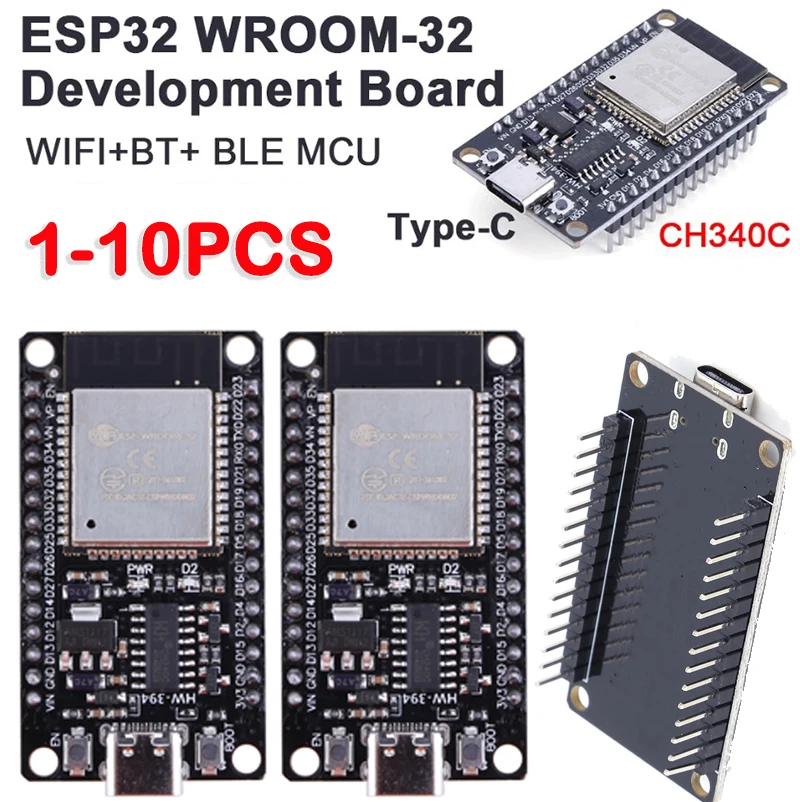 ESP32-WROOM-32-Development-Board-5V-TYPE-C-CH340C-WiFi-Bluetooth-Ultra ...
