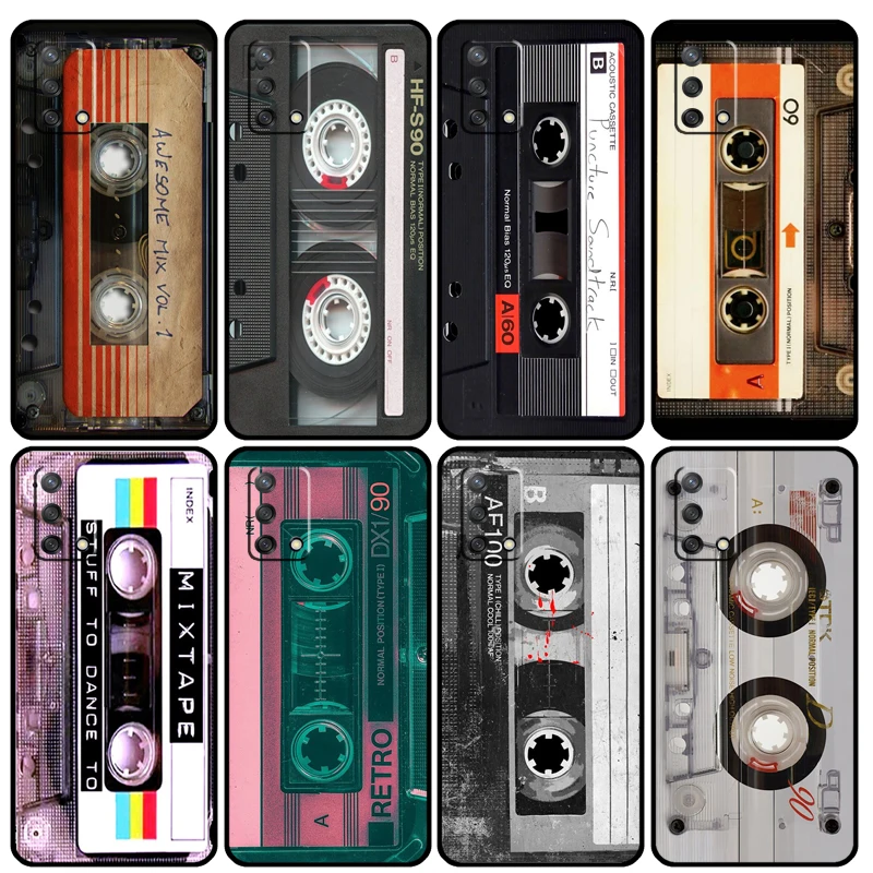 Cassette Tape Case For OPPO Find X3 Pro X5 Lite A5 A9 A31 A53 A52 A72 ...