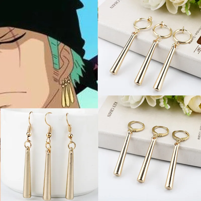 Anime-Roronoa-Zoro-Cosplay-Earrings-Sauron-Ear-Clips-Golden-Pendant ...