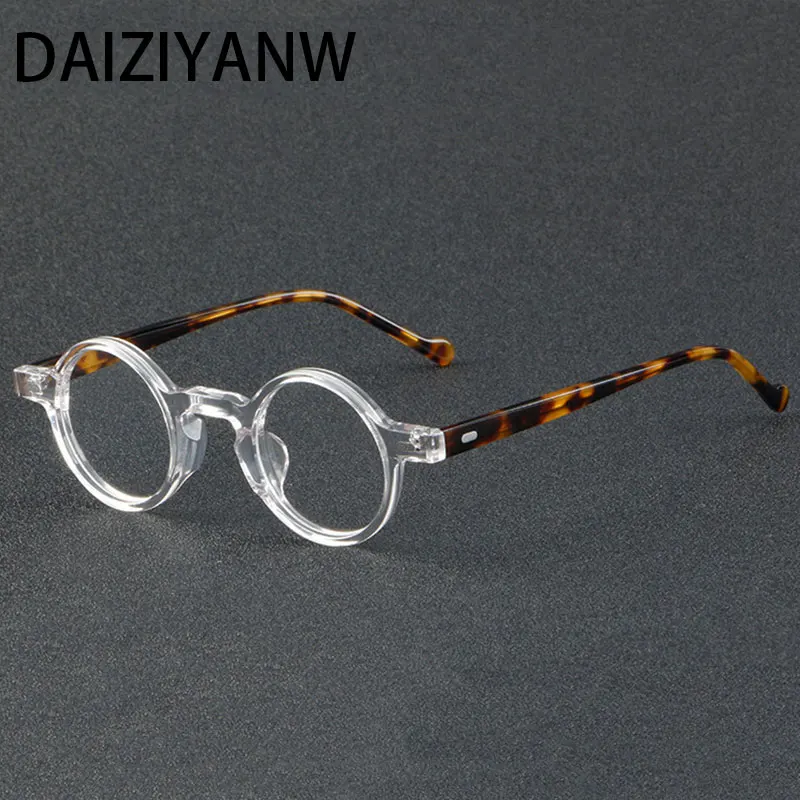 Vintage-Small-Frame-High-Quality-Round-Acetate-Glasses-Frame-Men-Myopia ...