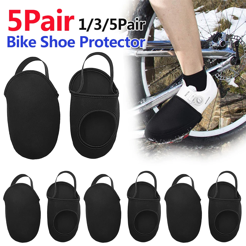 1-5Pair-Bicycle-Protective-Shoe-Cover-Windproof-Half-Toe-Lock-Bicycle ...