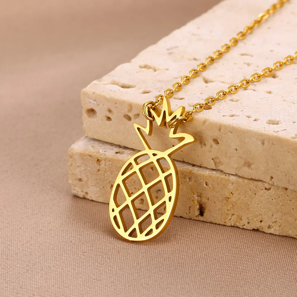 Minimalist-Hollow-Pineapple-Pendant-Necklace-Sweet-Friends-Gift ...
