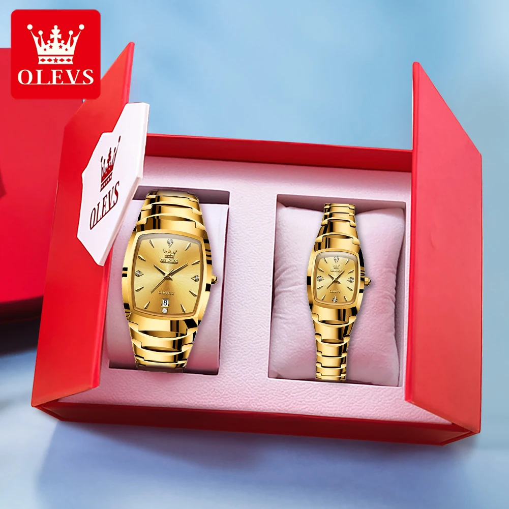 OLEVS-Couple-Watches-Luxury-Gold-Original-Wristwatch-Waterproof ...