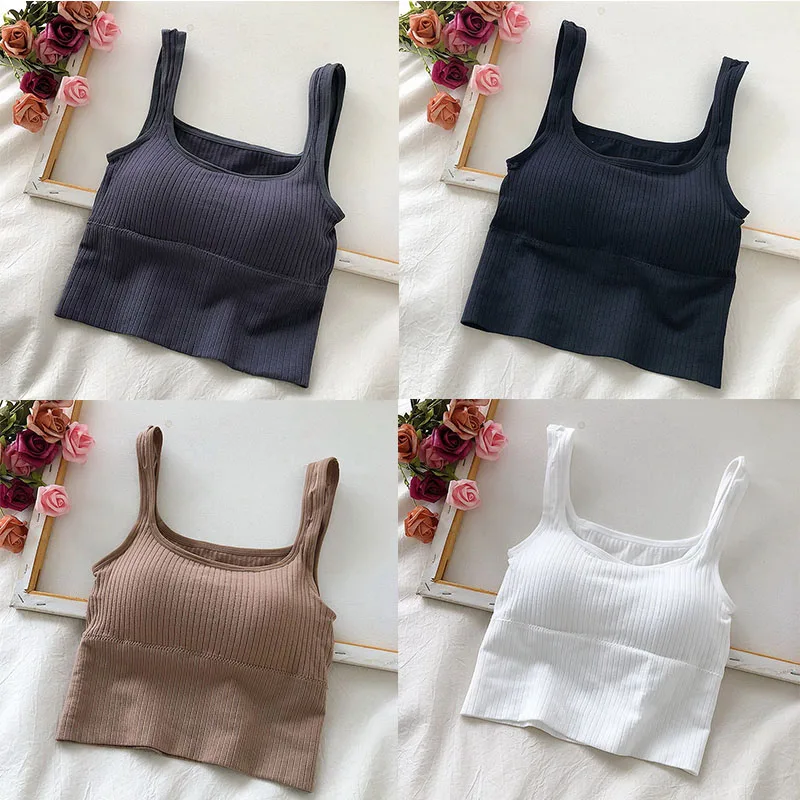 Brassière de sport,Haut court sans couture pour femme,soutien-gorge push-up,caraco en forme de U ...