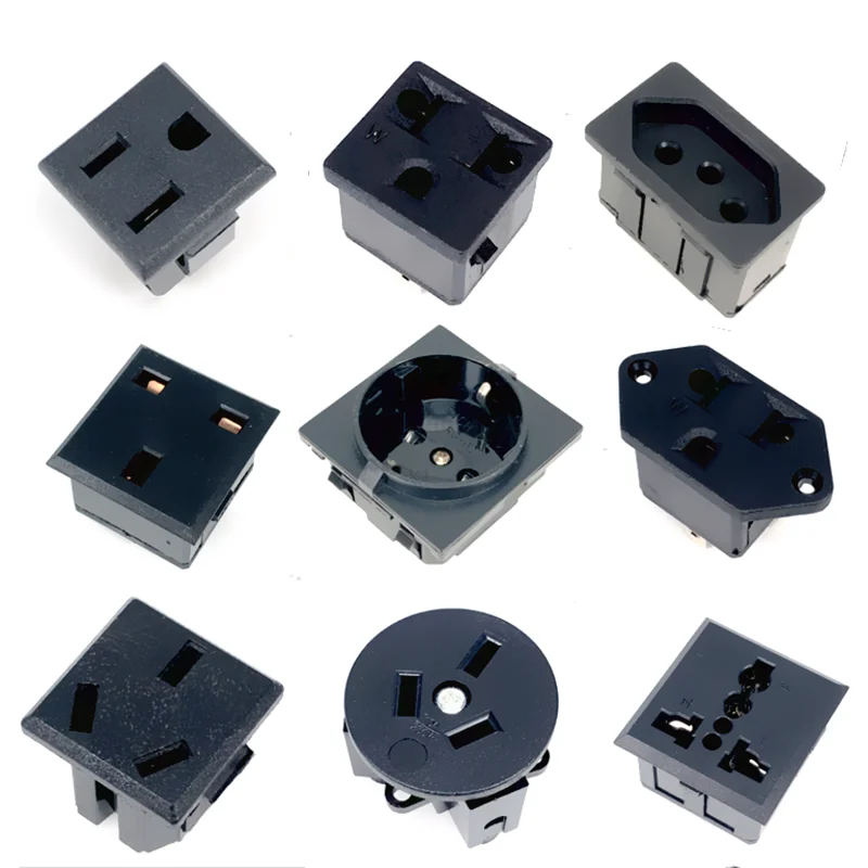 1PCS AC power socket 10/16A 250V EU Australian American Japan British ...