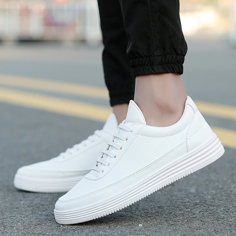 White Color Shoes Men Trending | Vulcanized Shoes White Men 42 - White ...
