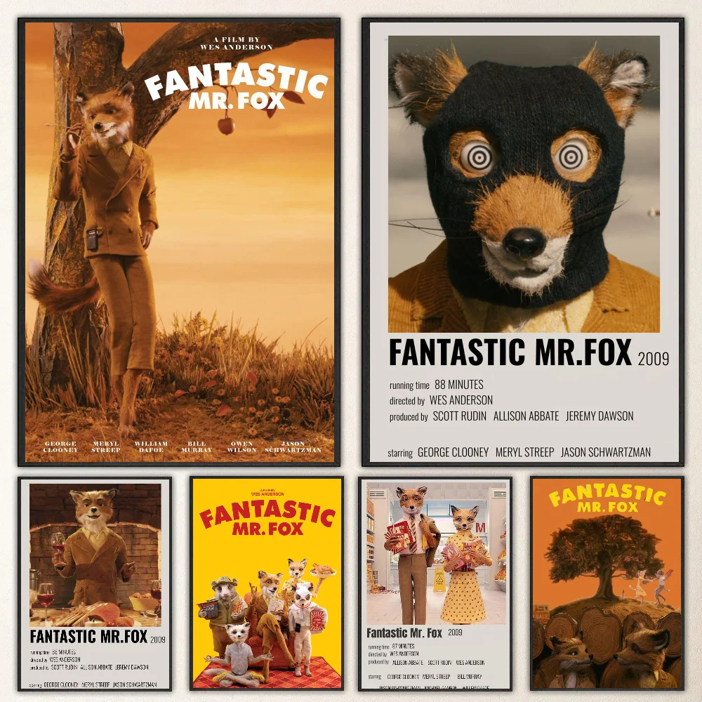 1pc Movie The Fantastic Mr. Fox Poster Self-adhesive Art Waterproof ...