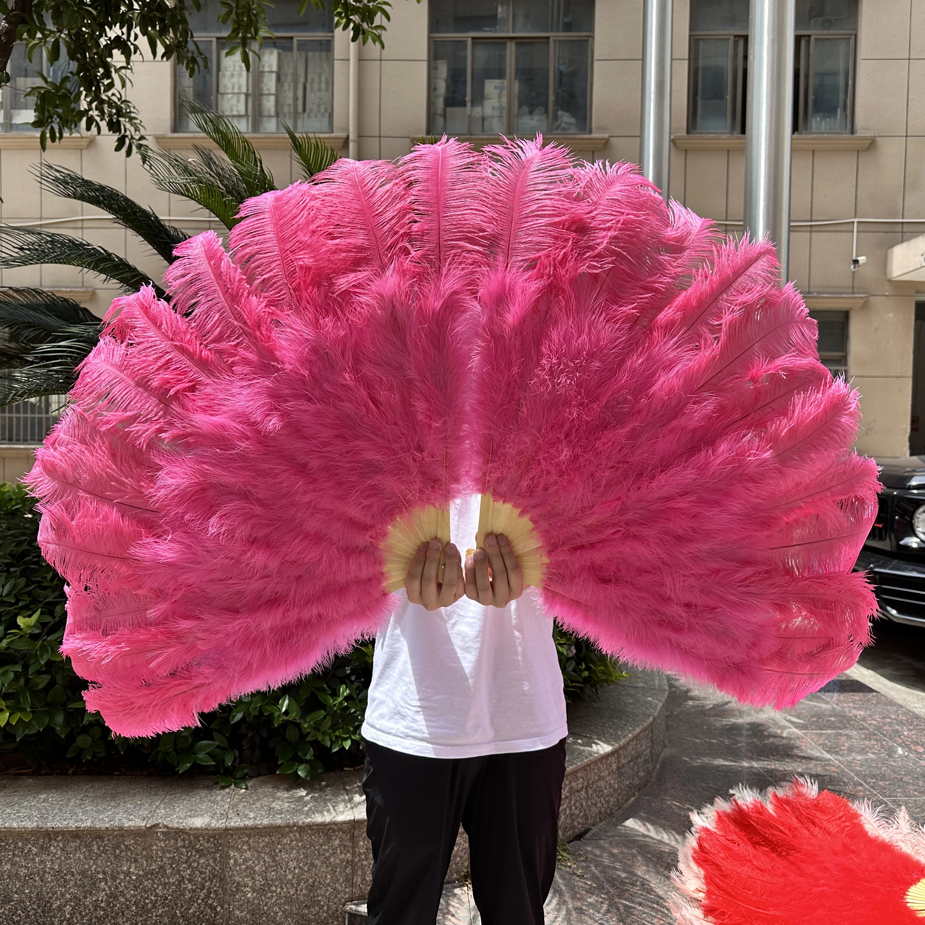 High Quality Natural Ostrich Feather Fans Wedding Dance Party Real ...