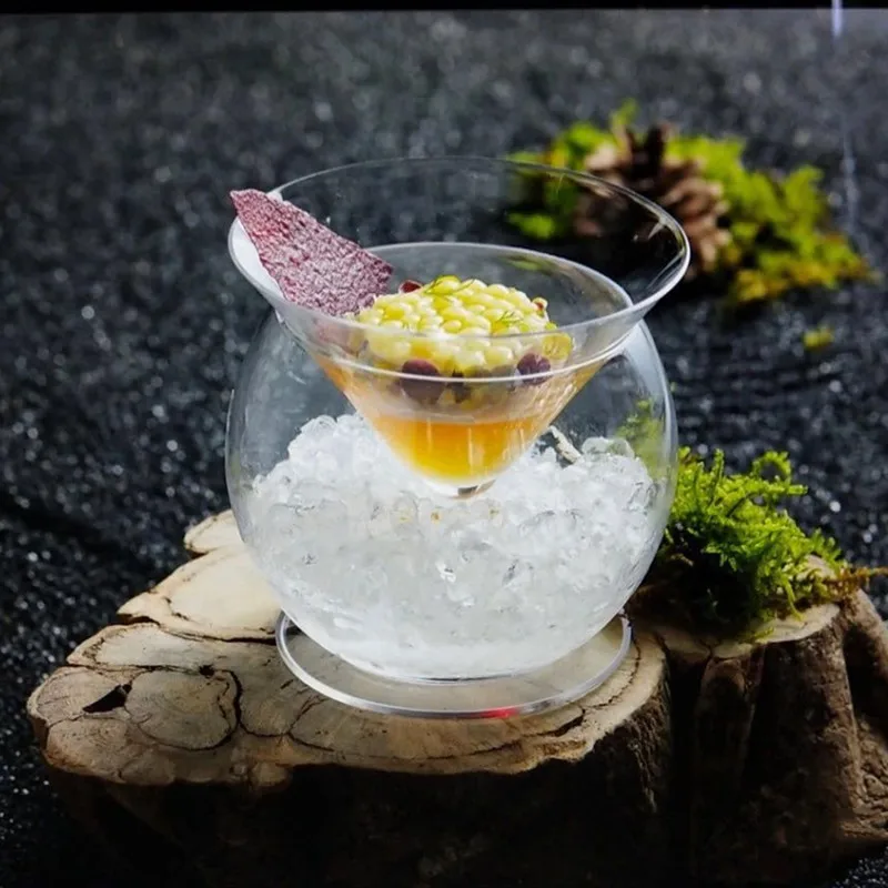 Triangular-Dry-Ice-Cup-Double-layer-Artistic-Conception-Glass-Tableware ...