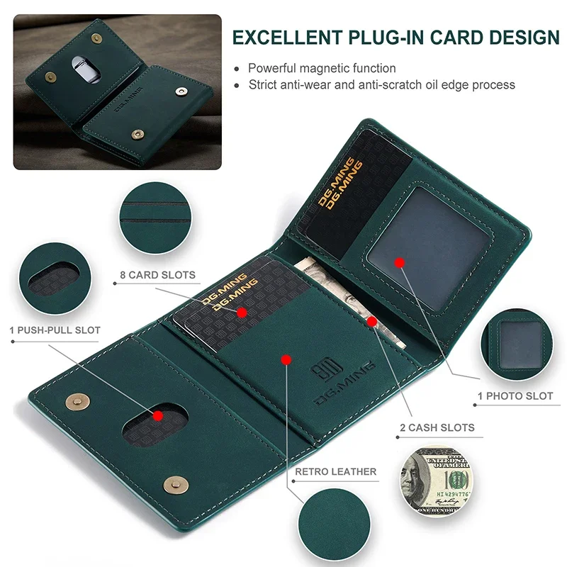 New-Bank-Cell-Phone-ID-Credit-Card-Holder-Leather-Magnetic-Pocket ...