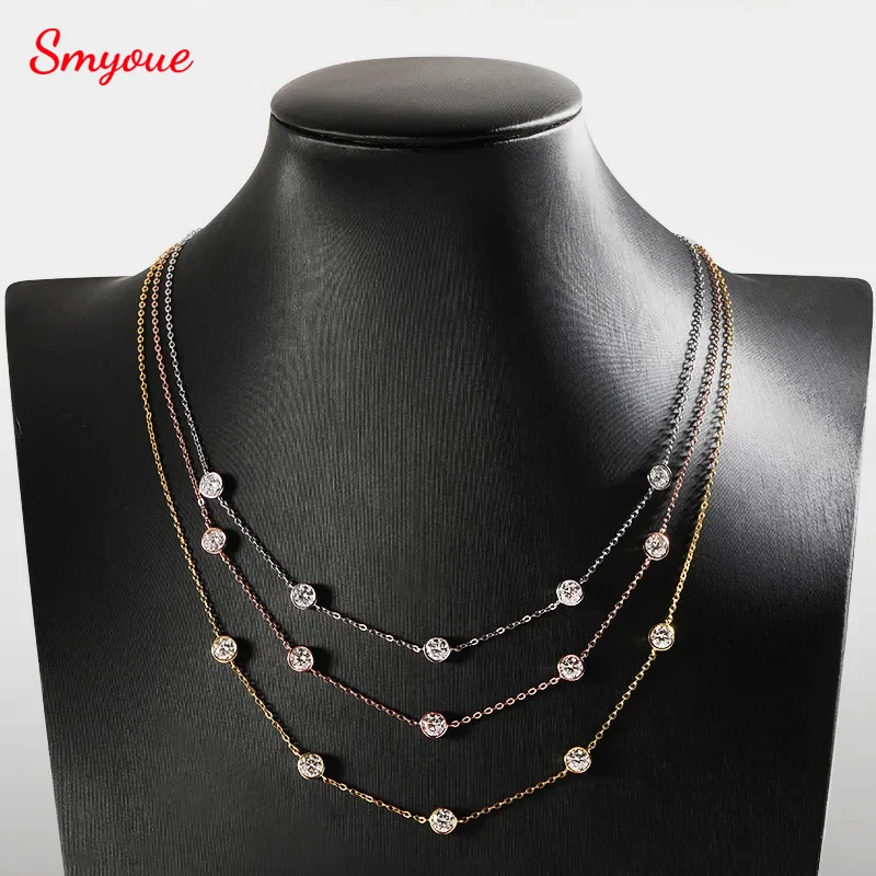 Smyoue Bubble cada 5mm todos los collares de Moissnaite para mujer ...