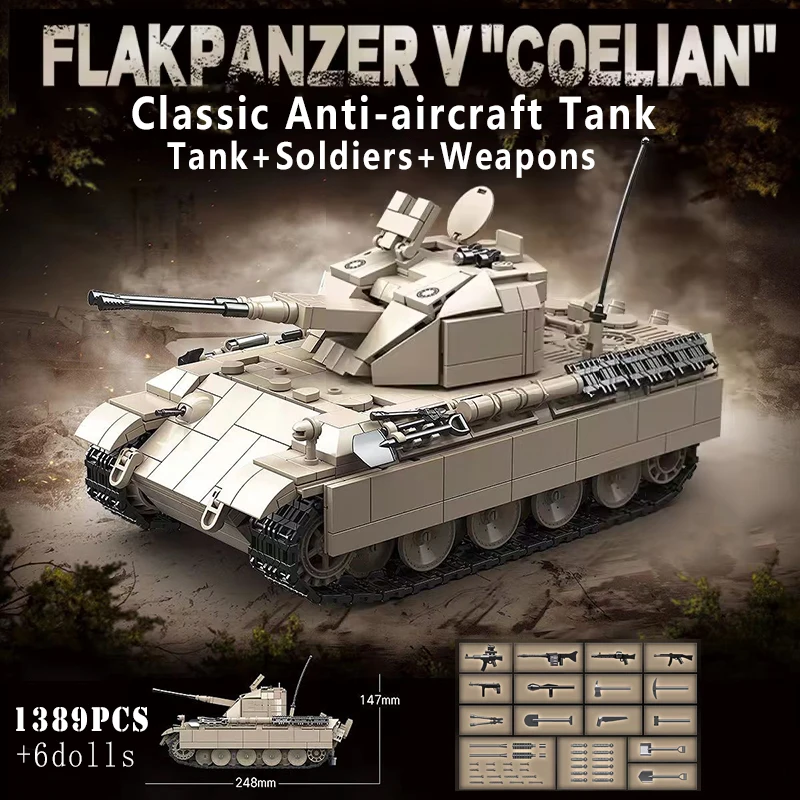 Military World War German FLAKPANZER V COELIAN Anti-aircraft Tank ...