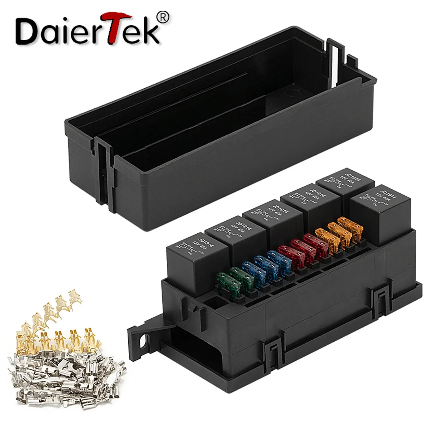 DaierTek-12V-Auto-11-Way-Fuse-Relay-Box-Block-With-5-Pin-Relay-and ...