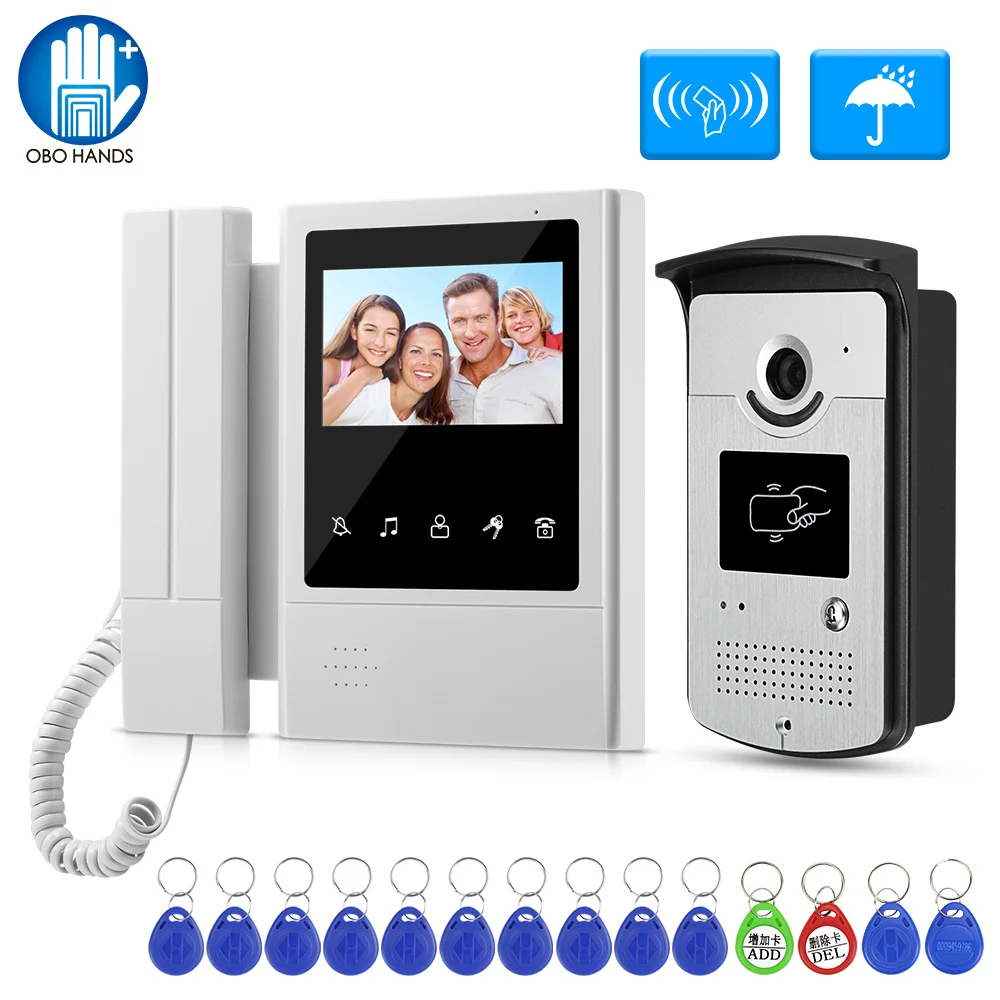 4.3inch Color RFID Video Camera Doorbell Wired Intercom Door Phone ...