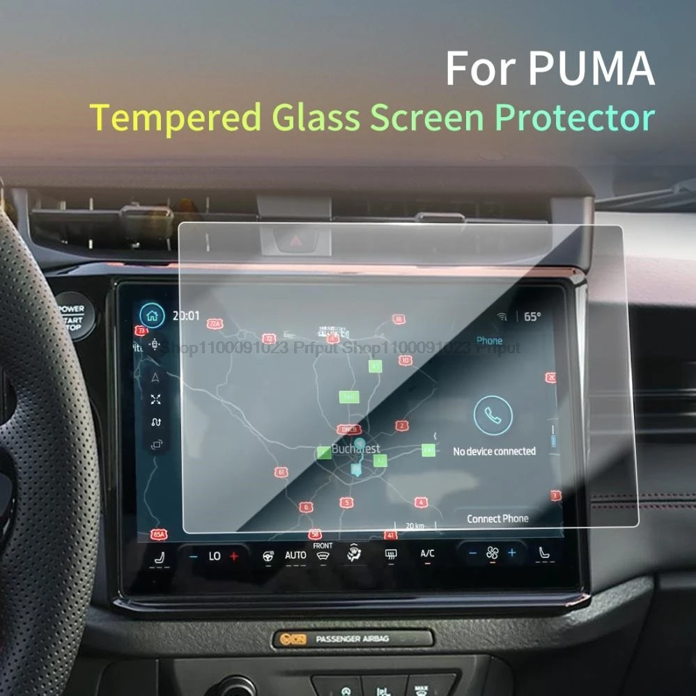 Tempered glass screen protector film For Ford Puma 2024 2025 12 inch ...