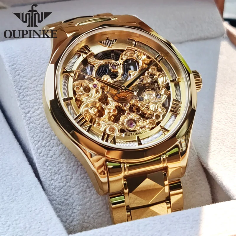 Luxury Men Mechanical Wristwatch Automatic Watch Men Skeleton Oupinke ...