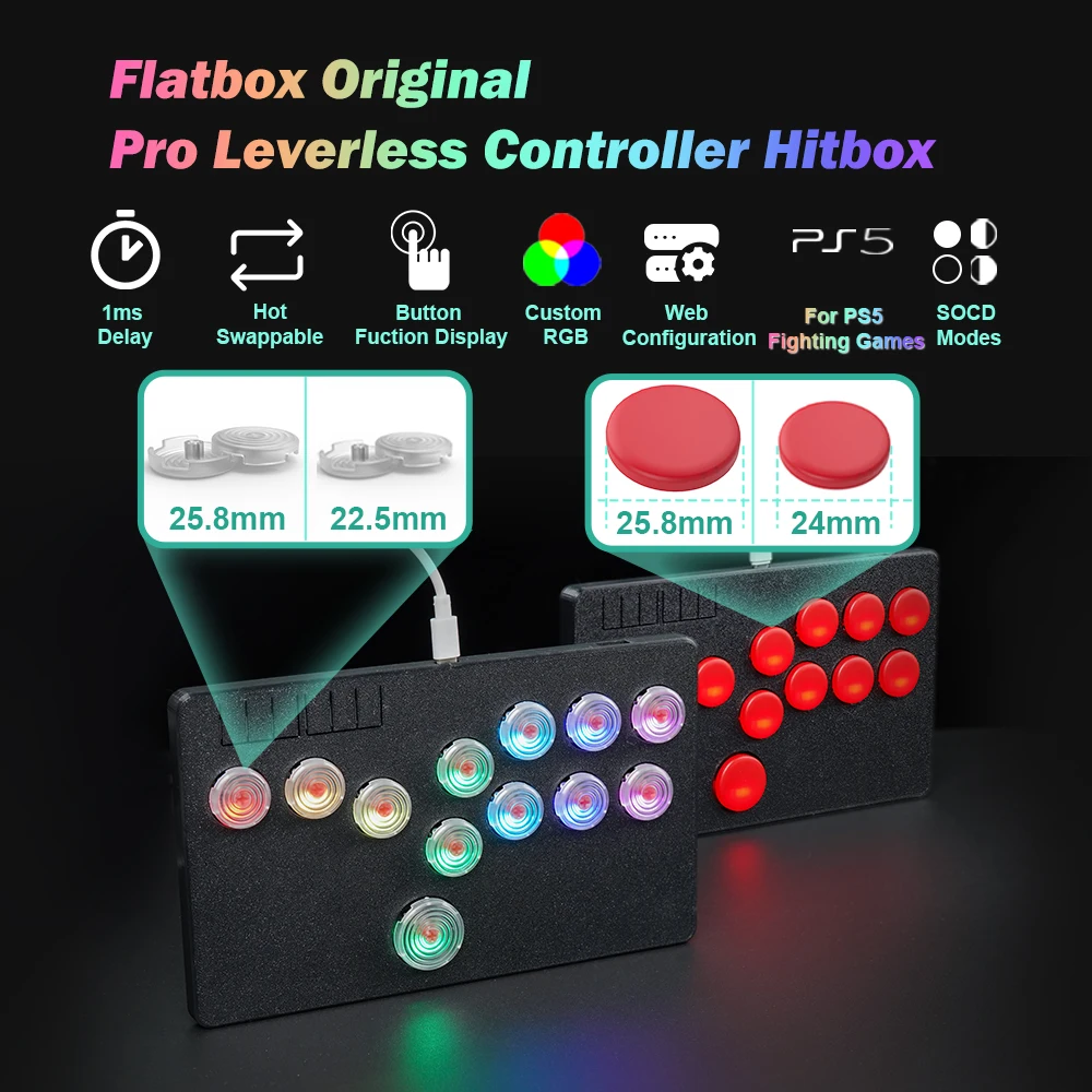 Flatbox-Original-Pro-Hitbox-Controller-For-PS4-PS5-Hot-SWAP-Kailh ...