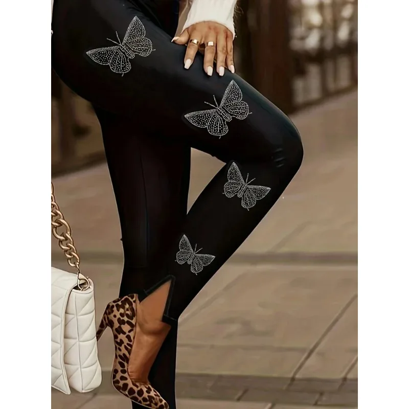 Damesmode Vlinderprint Hoge taille legging Casual Comfort Alles legging ...