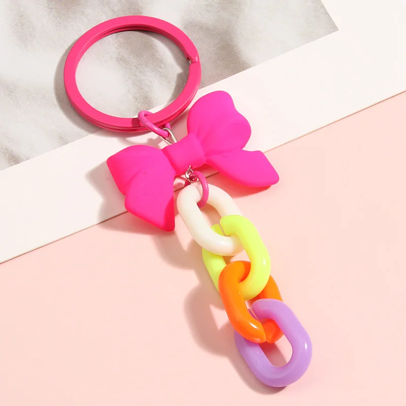 Acrylic-Plastic-Link-Chain-Keychain-Sweet-Creativity-Handmade-Bowknot ...