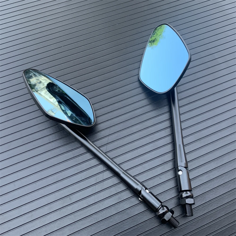 Motorcycle Black Universal 8mm/10mm Side Mirror Rearview Mirror Anti ...