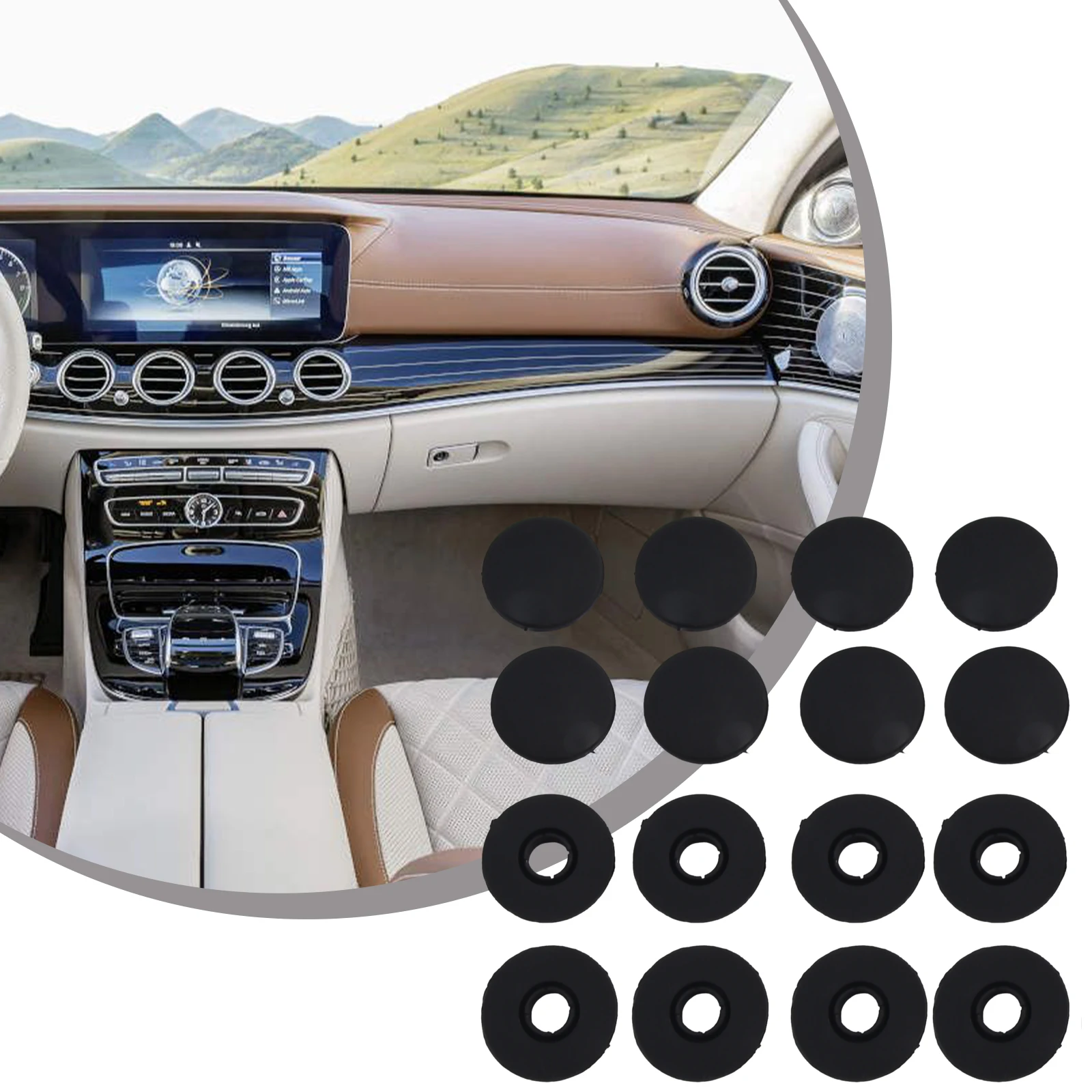 16Pcs Plastic Black Car Floor Mat Clips Retention Button Carpet Clamps ...