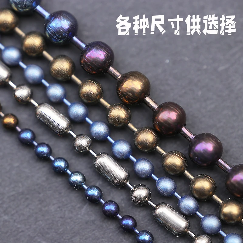 60cm-Titanium-Bead-Chain-Necklace-Bracelet-Chain-Sweater-Chain-Wave ...